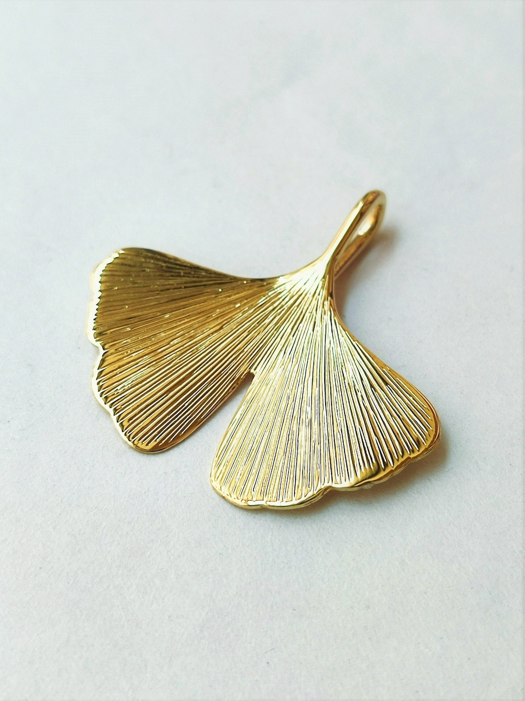 GINKGO 18 Kt Gold Ginkgo Biloba Pendant Ginkgo Leaf Solid Gold Pendant ...