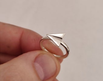 Origami Airplane Ring Silver Airplane Ring Origami Plane - Etsy