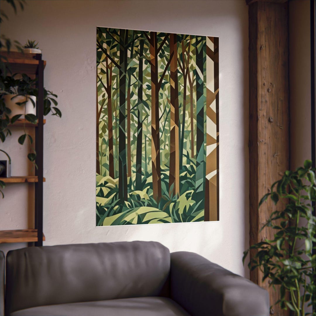 Nature Lover Matte Vertical Posters, Green Forest Tree Art Print ...