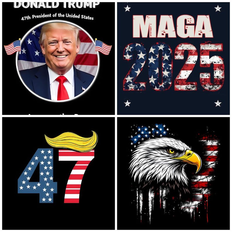 70 USA Patriotic Designs MAGA President Trump Graphics 47th President ...