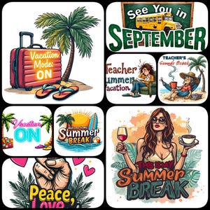40 Digital Teacher Designs for Summer Break | High-res PNG JPG SVG ...