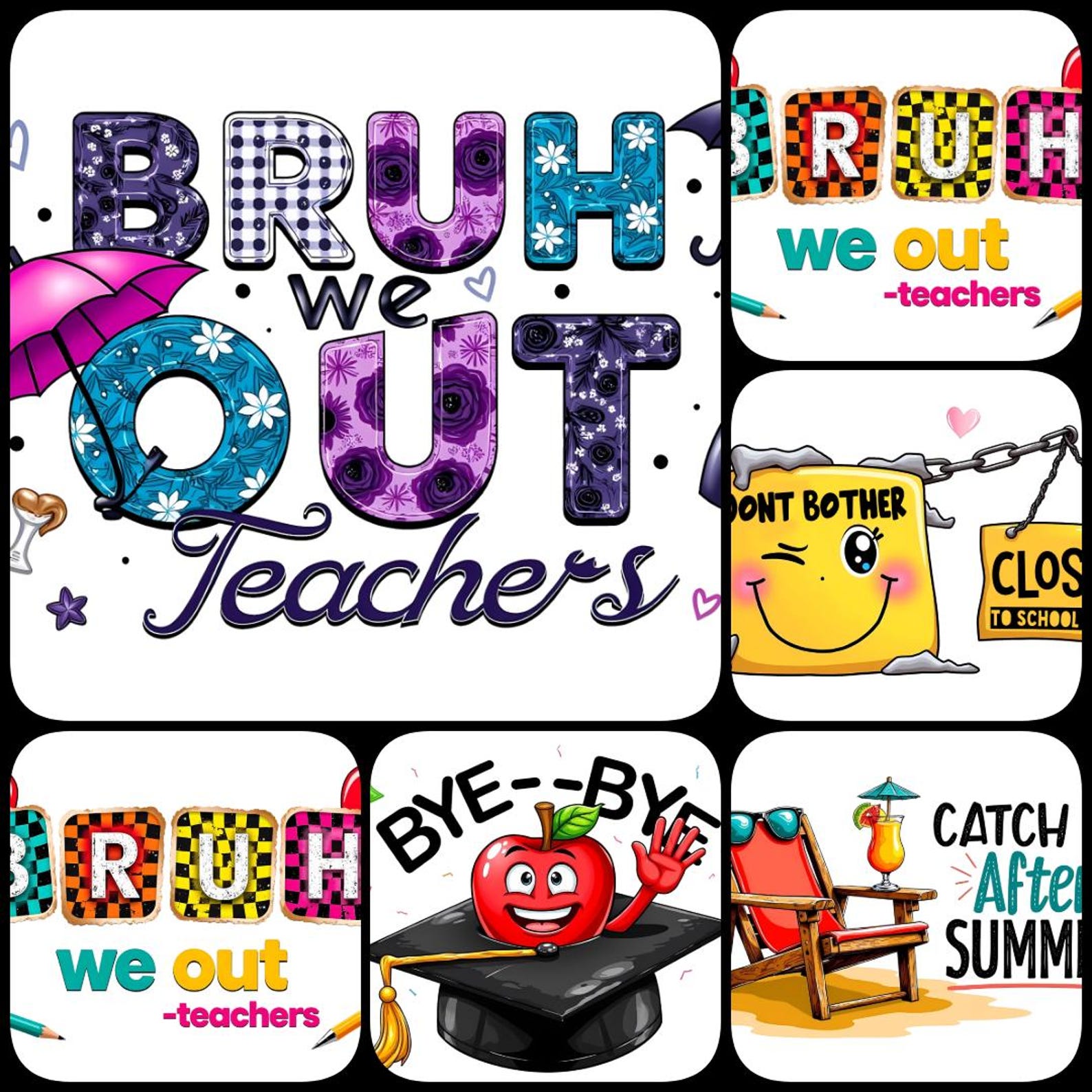 40 Digital Teacher Designs for Summer Break | High-res PNG JPG SVG ...