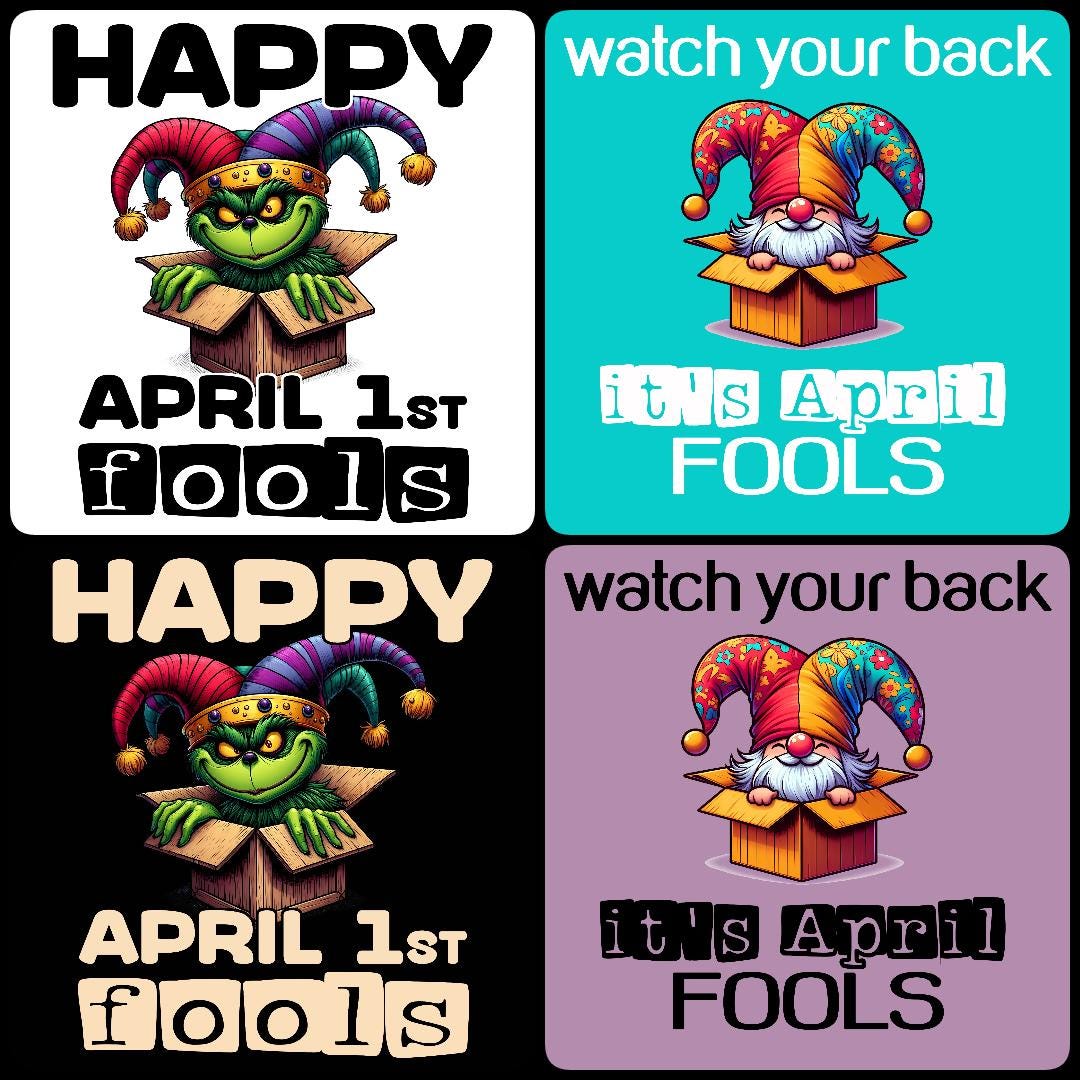 230 April Fools' Day Bundle | Transparent | Ideal for Apparel ...