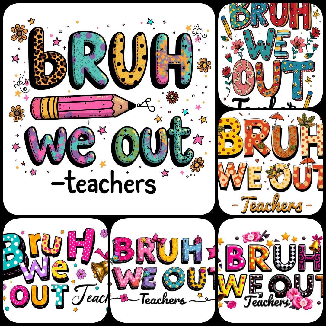 40 Digital Teacher Designs for Summer Break | High-res PNG JPG SVG ...