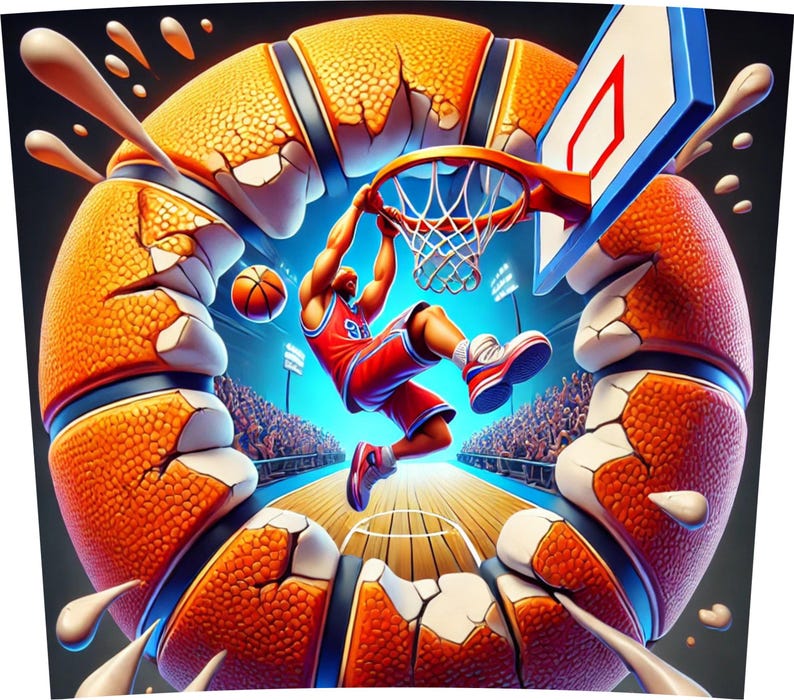 Basketball Slam Dunk 3D Tumbler Wrap Digital File, Straight and Tapered ...