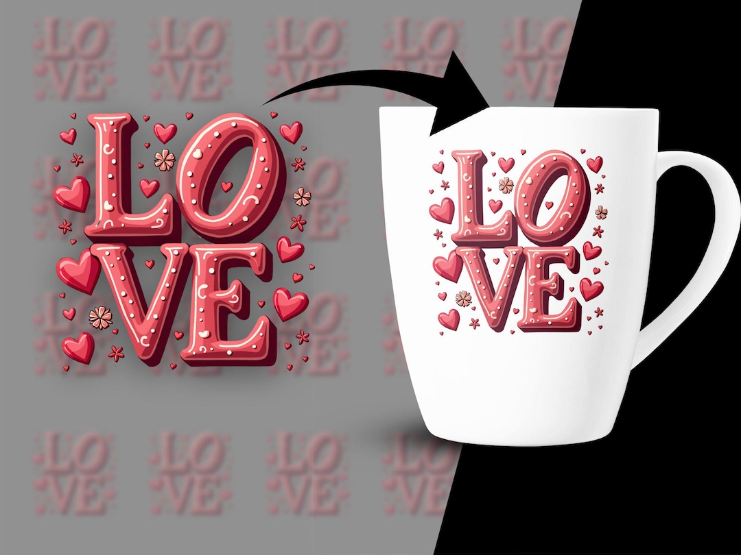 LOVE Digital Art Print PNG Download, Romantic Wall Decor, Valentines ...