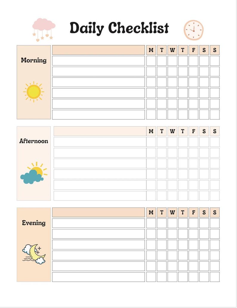 Homeschool Daily Schedule Checklist PDF Kids Daily School Checklist ...