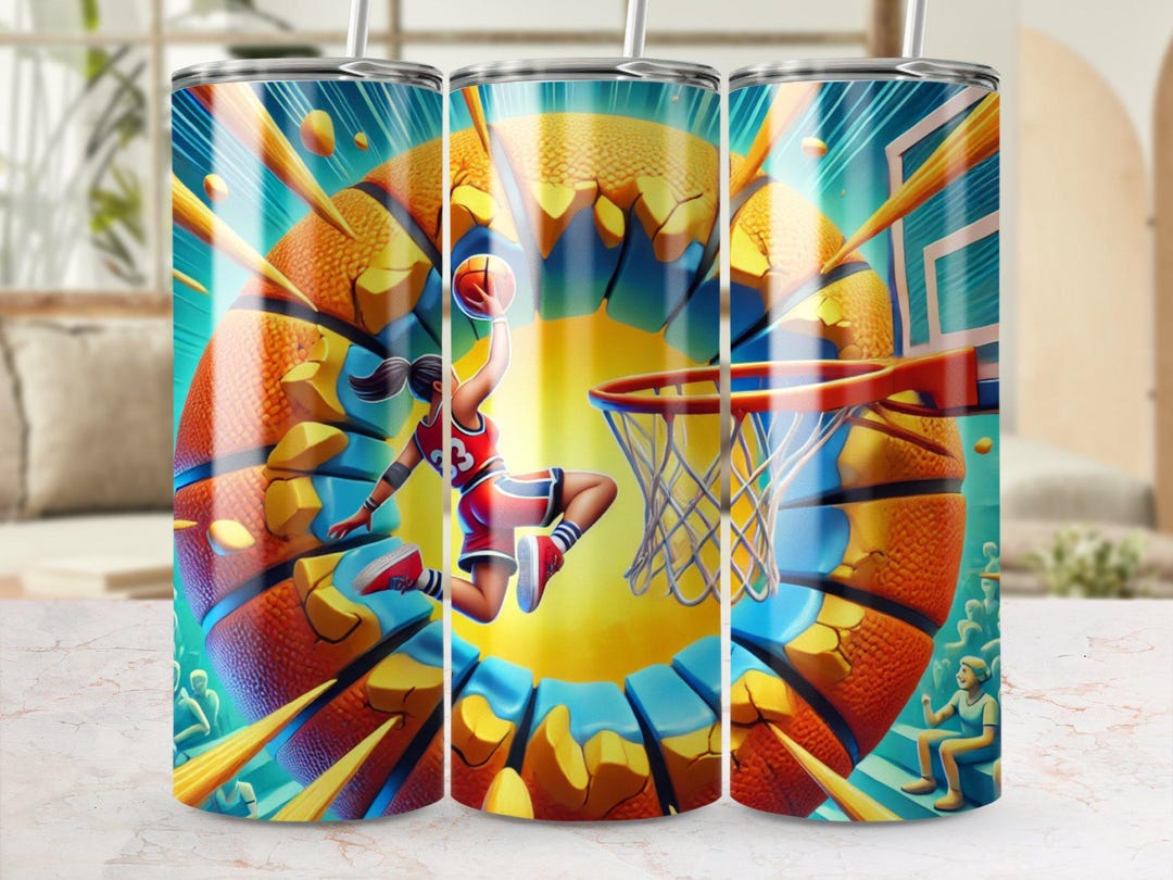 Basketball Slam Dunk 3D Tumbler Wrap PNG, Sport Enthusiast Digital ...
