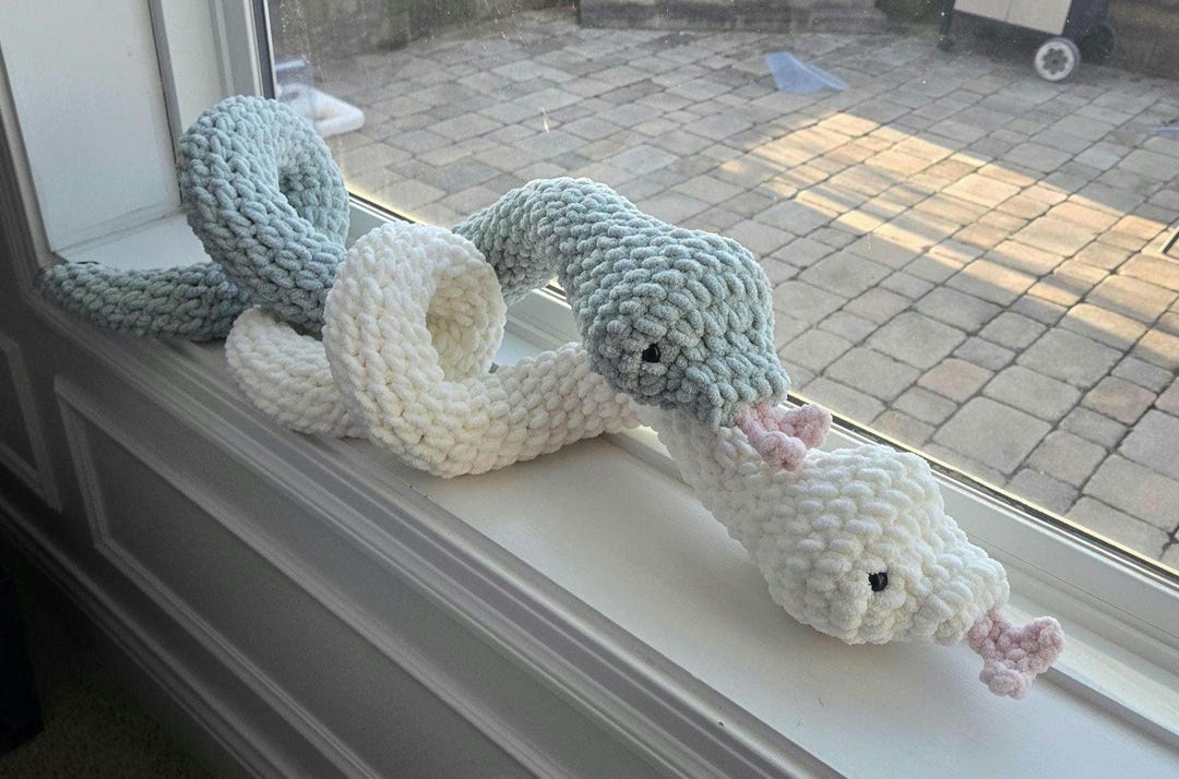 Jade, White Snake Jumbo Plush | Handmade, Crocheted, Oriental, Asian ...