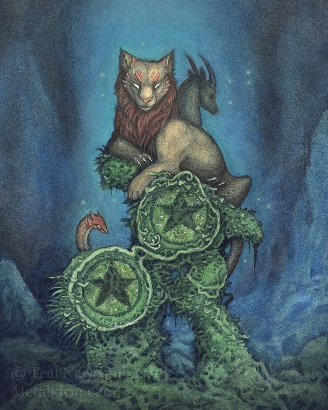 8"x10" Limited Edition Lustre Print "two of Pentacles" / Watercolor ...