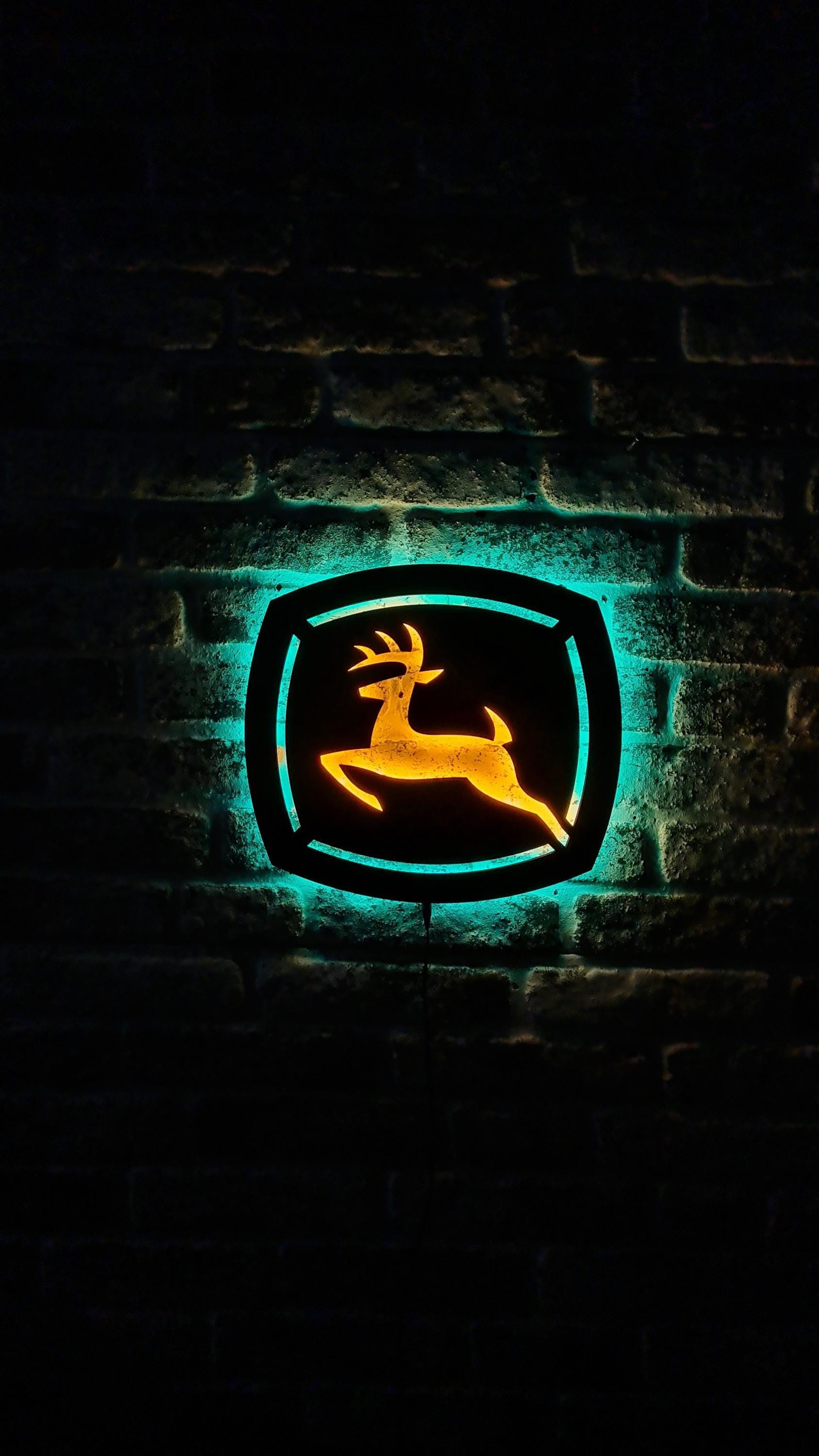 John Deere Led Lighted Sign, Deer Wall Decor, Home Decor Lightning ...