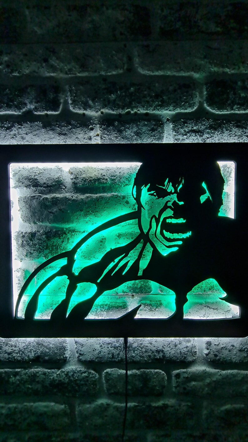 Hulk Hero Led Lighted Sign, Avengers Superhero Wall Decor, Home Decor ...