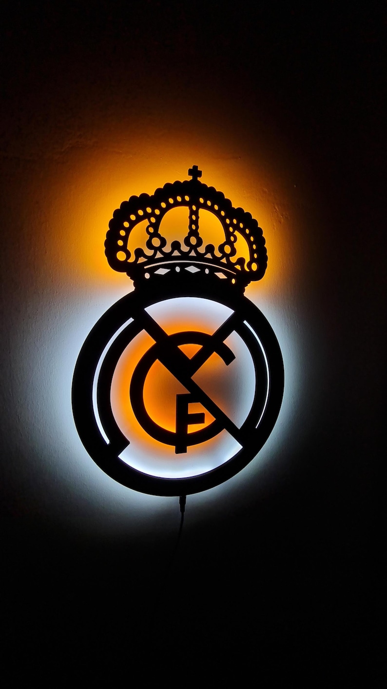 Real Madrid Led Lighted Sign, Football Club Wall Decor, Man Cave ...
