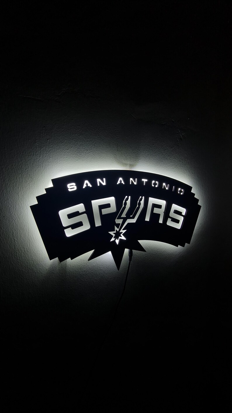 San Antonio Spurs Led Sign, Spurs Illuminated Wall Sign, Basketball ...