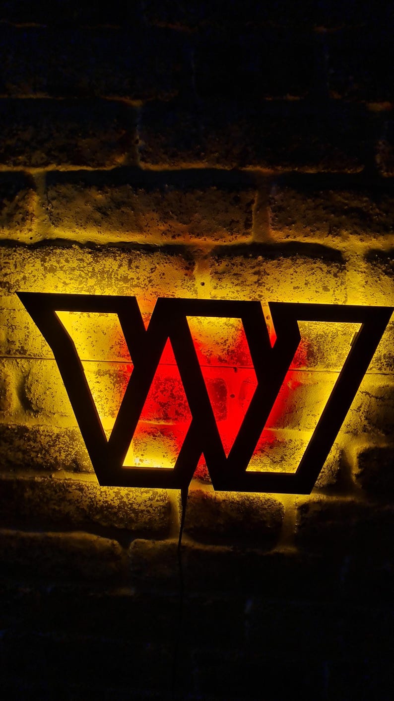 Washington Commanders Led Lighted Sign, W Commanders American Football ...