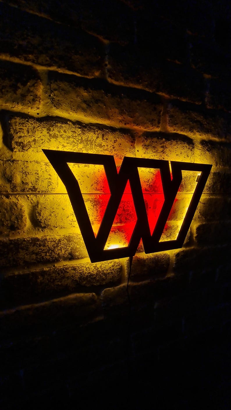 Washington Commanders Led Lighted Sign, W Commanders American Football ...