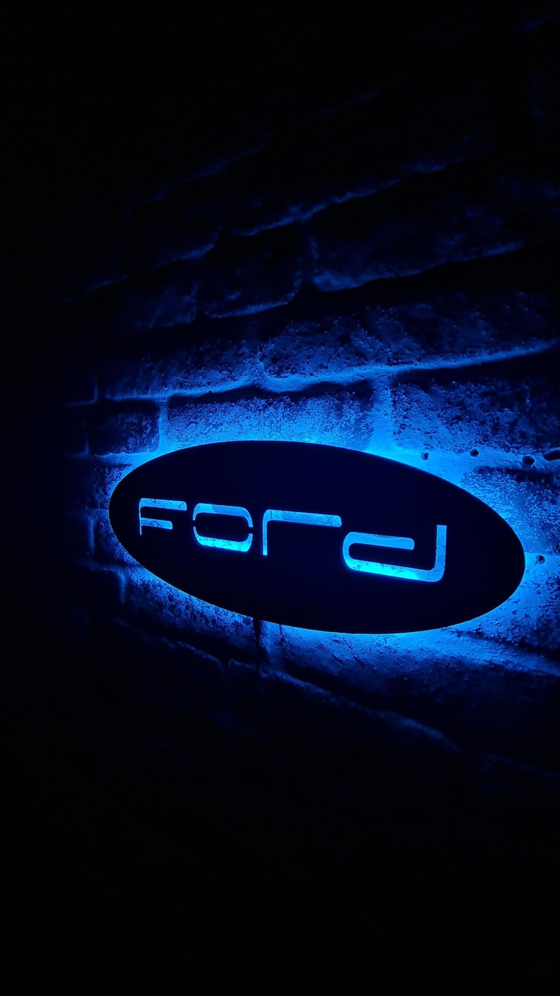 Ford LED Lighted Sign, Ford Car Emblem Wall Decor, Home Decor Lightning ...