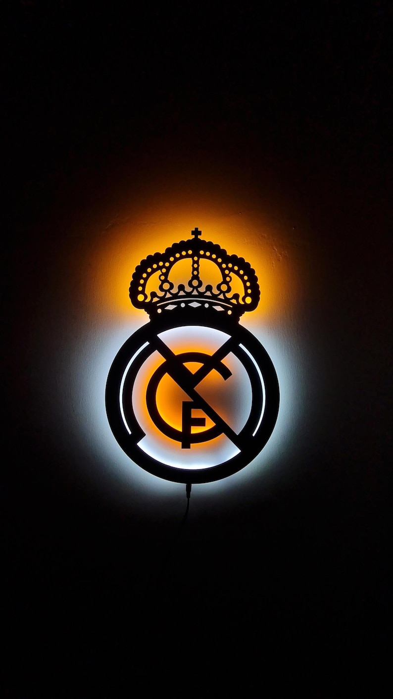 Real Madrid Led Lighted Sign, Football Club Wall Decor, Man Cave ...