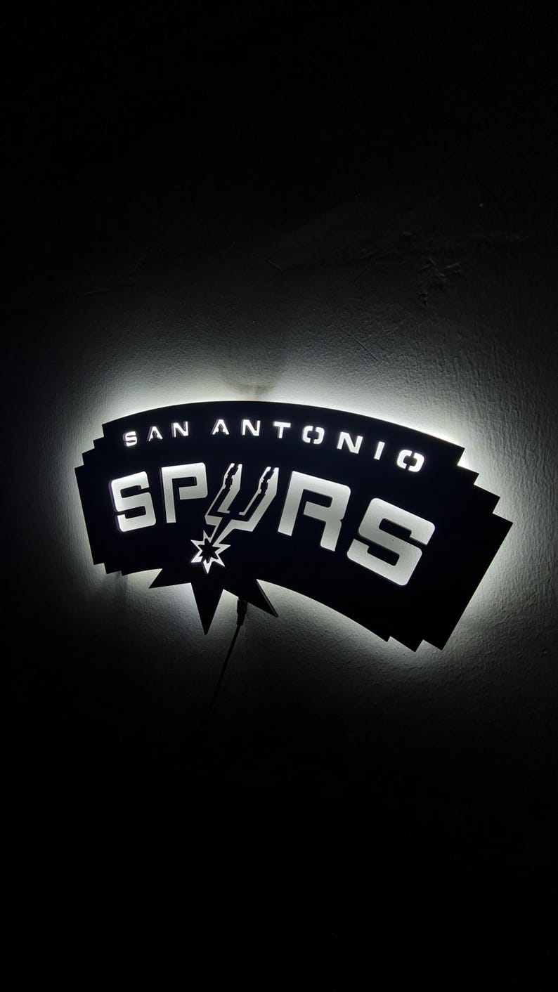 San Antonio Spurs Led Sign, Spurs Illuminated Wall Sign, Basketball ...