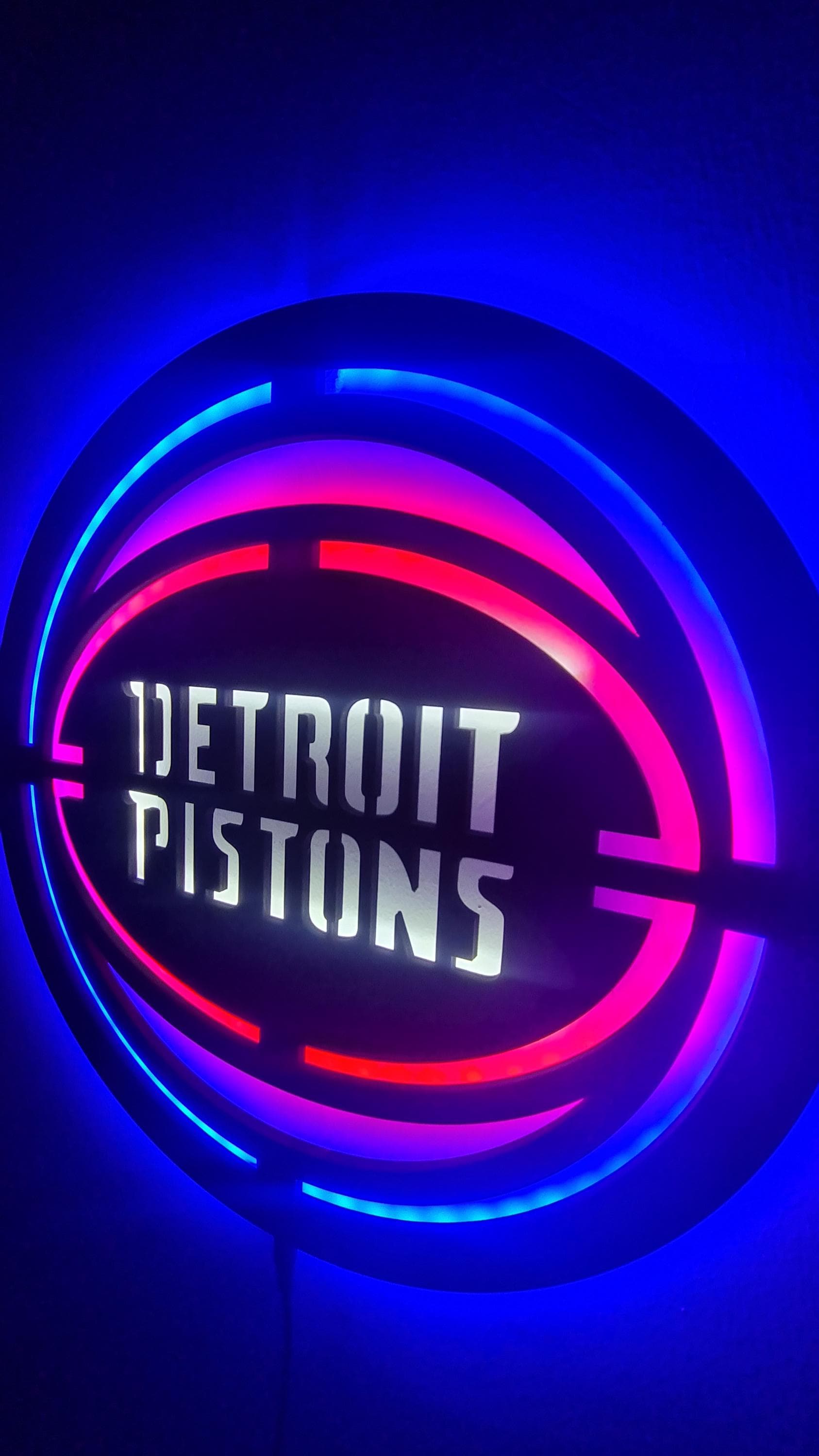 Detroit Pistons Led Lighted Sign, Pistons Illuminated Wall Sign ...
