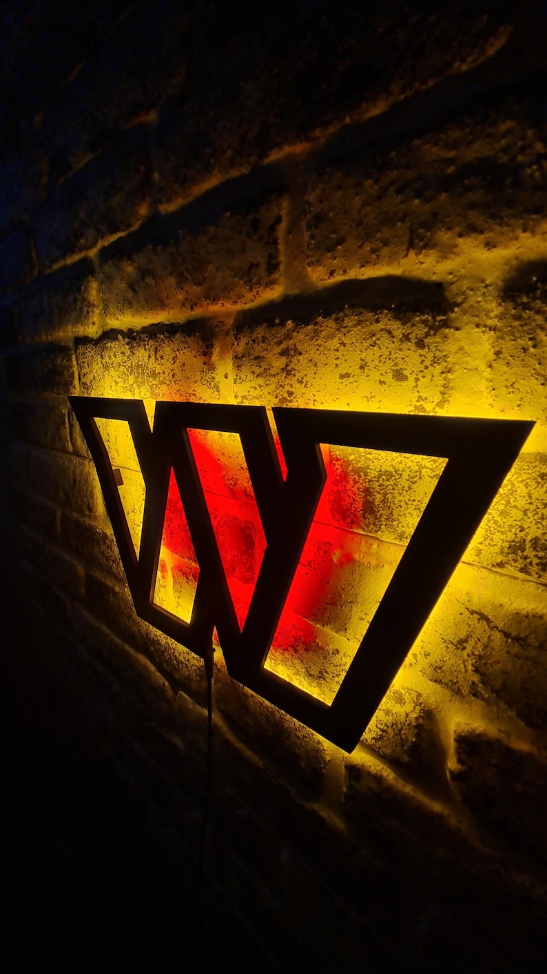 Washington Commanders Led Lighted Sign, W Commanders American Football ...