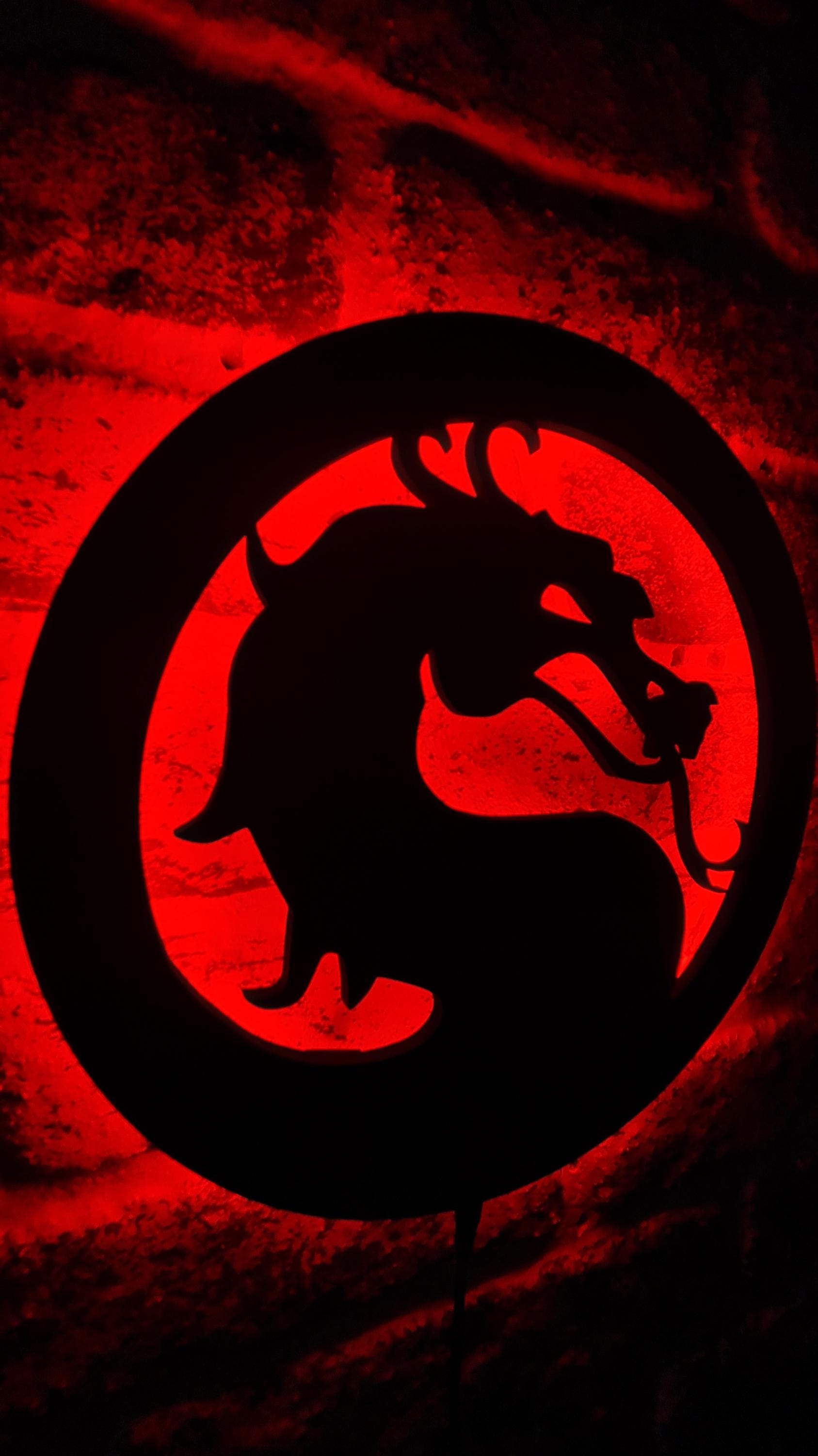 Mortal Kombat Dragon Led Sign - Dragon Illuminated Wall Sign - Mortal ...