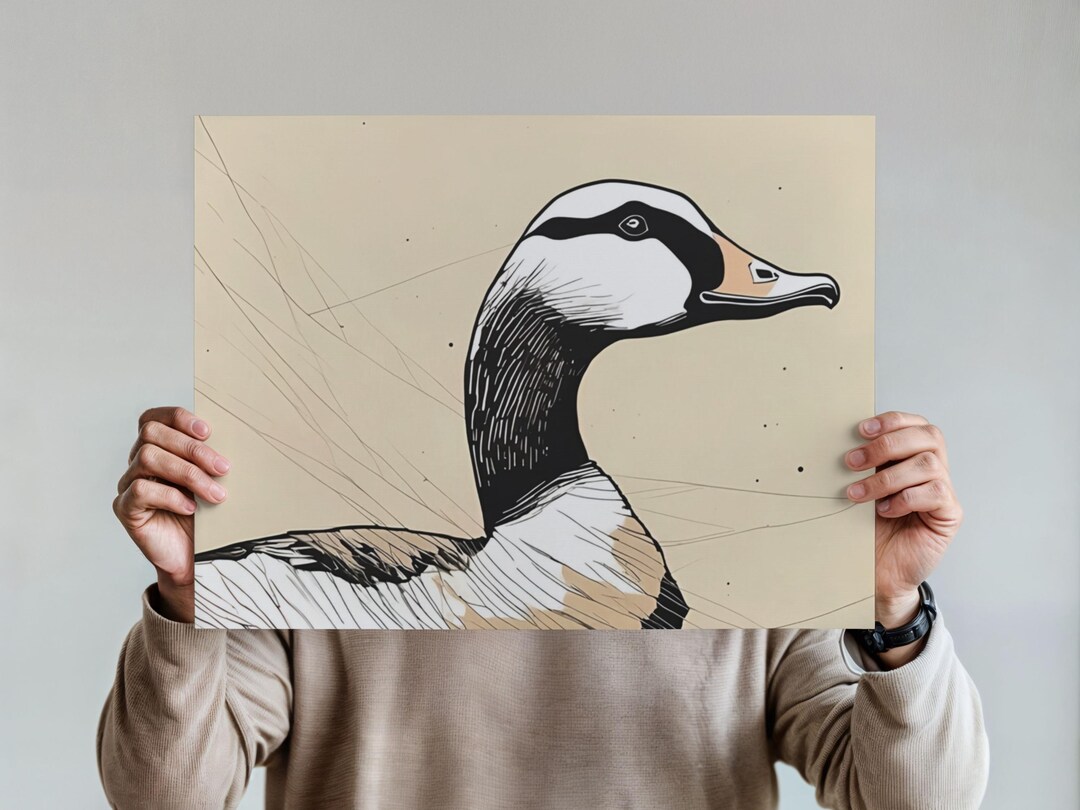 Poster Horizontal, Minimalist Goose 1, Bird Wall Art Print, Goose Gifts ...