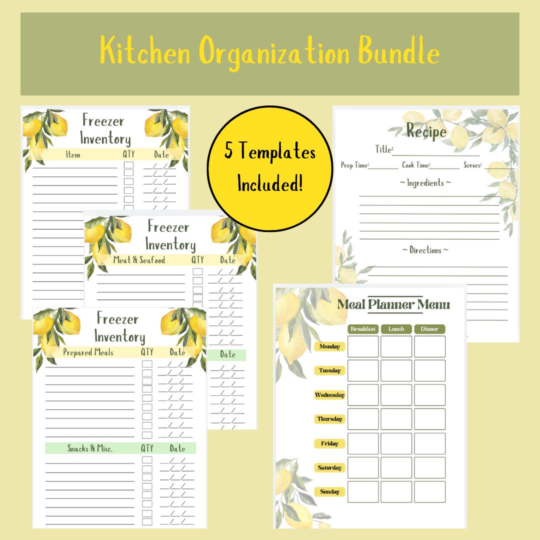 Kitchen Organization Bundle | Printable Templates - Etsy
