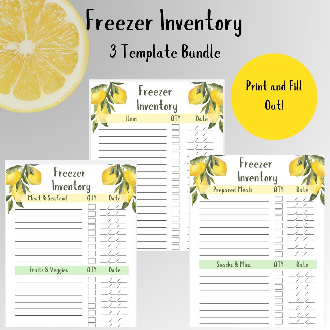 Freezer Inventory List | Freezer Inventory Printable - Etsy
