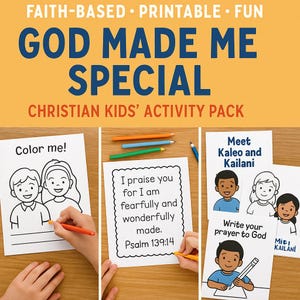 God Made Me Special Printable Coloring Pages for Kids – Christian ...