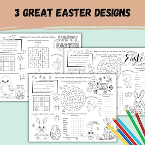 Printable Easter Activity Placemat for Kids – Easter Colouring Pages ...