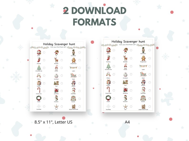 Kids Christmas Scavenger Hunt Printable, Fun Christmas Activity, Travel ...