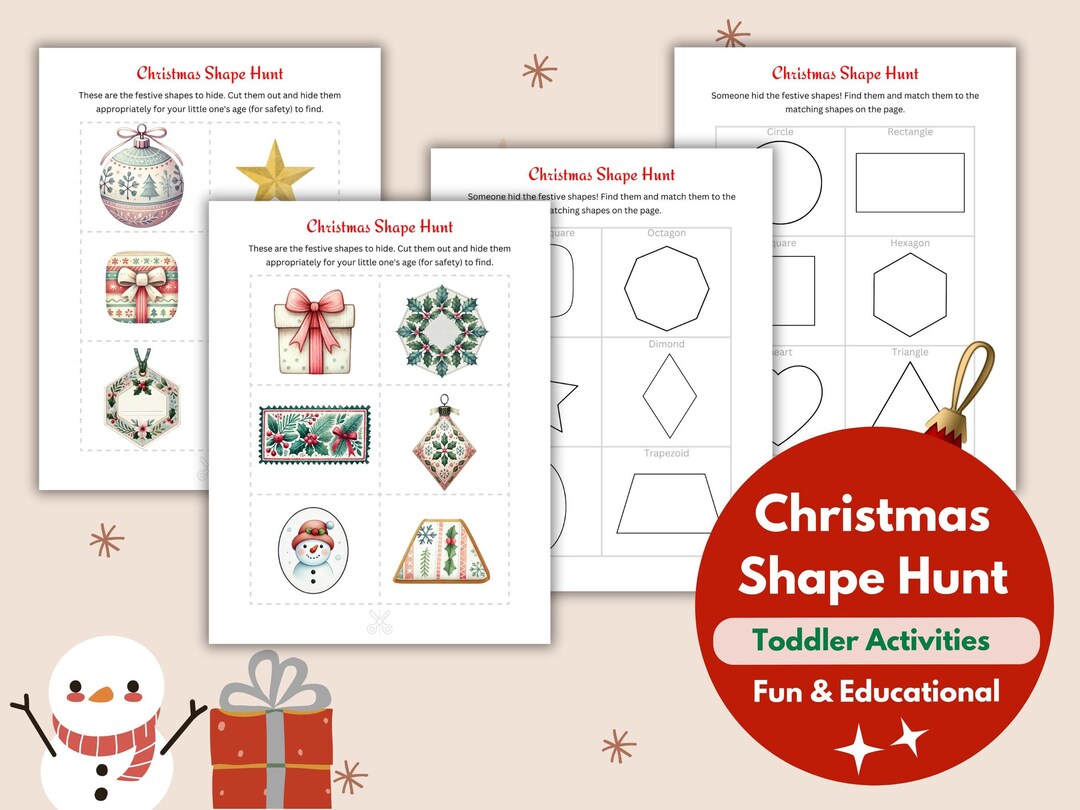Christmas Shape Matching Activity Printable | Fun Xmas Activity for ...