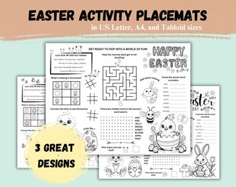 Printable Easter Activity Placemat for Kids – Easter Colouring Pages ...