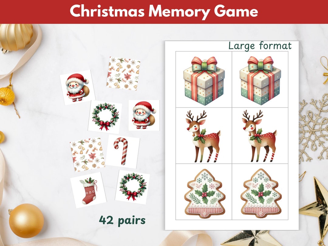 Memory Game Christmas, Memory Match Game, Christmas Learning Activities ...