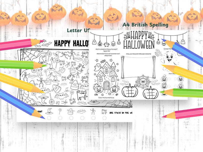 HALLOWEEN Activity Placemat for Kids – Halloween Coloring Pages ...