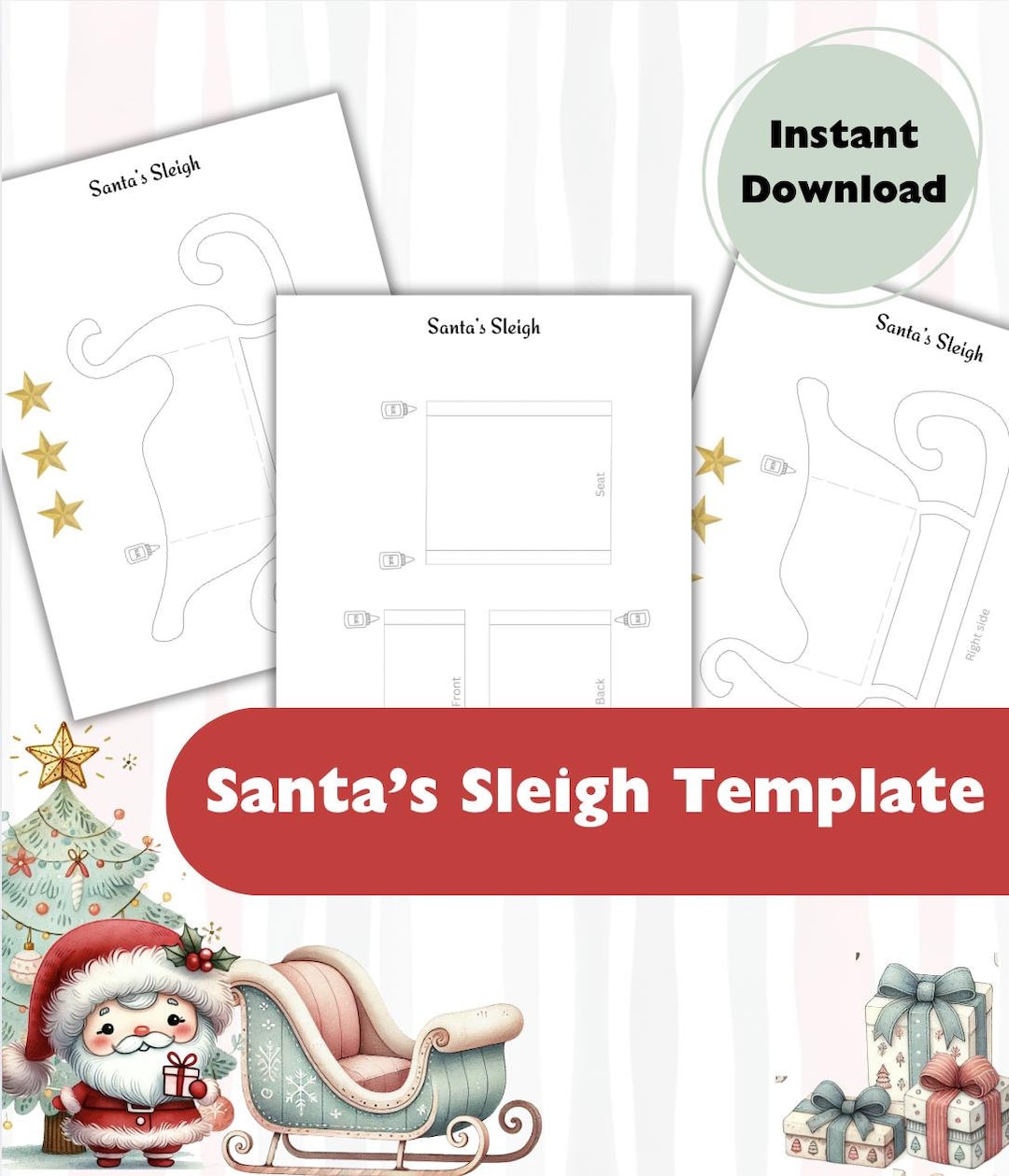 DIY Santa's Sleigh Template | Printable Christmas Craft for Kids ...