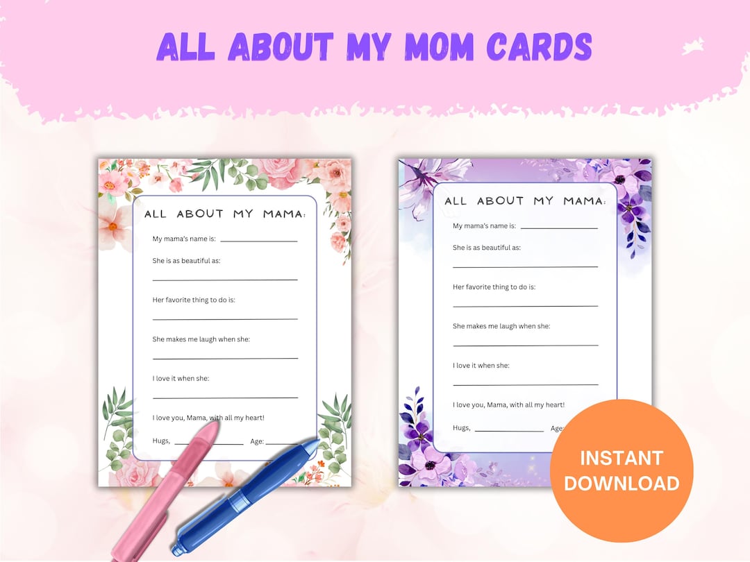 Mother's Day Interview Printable for Kids | All About My Mom & Grandma ...