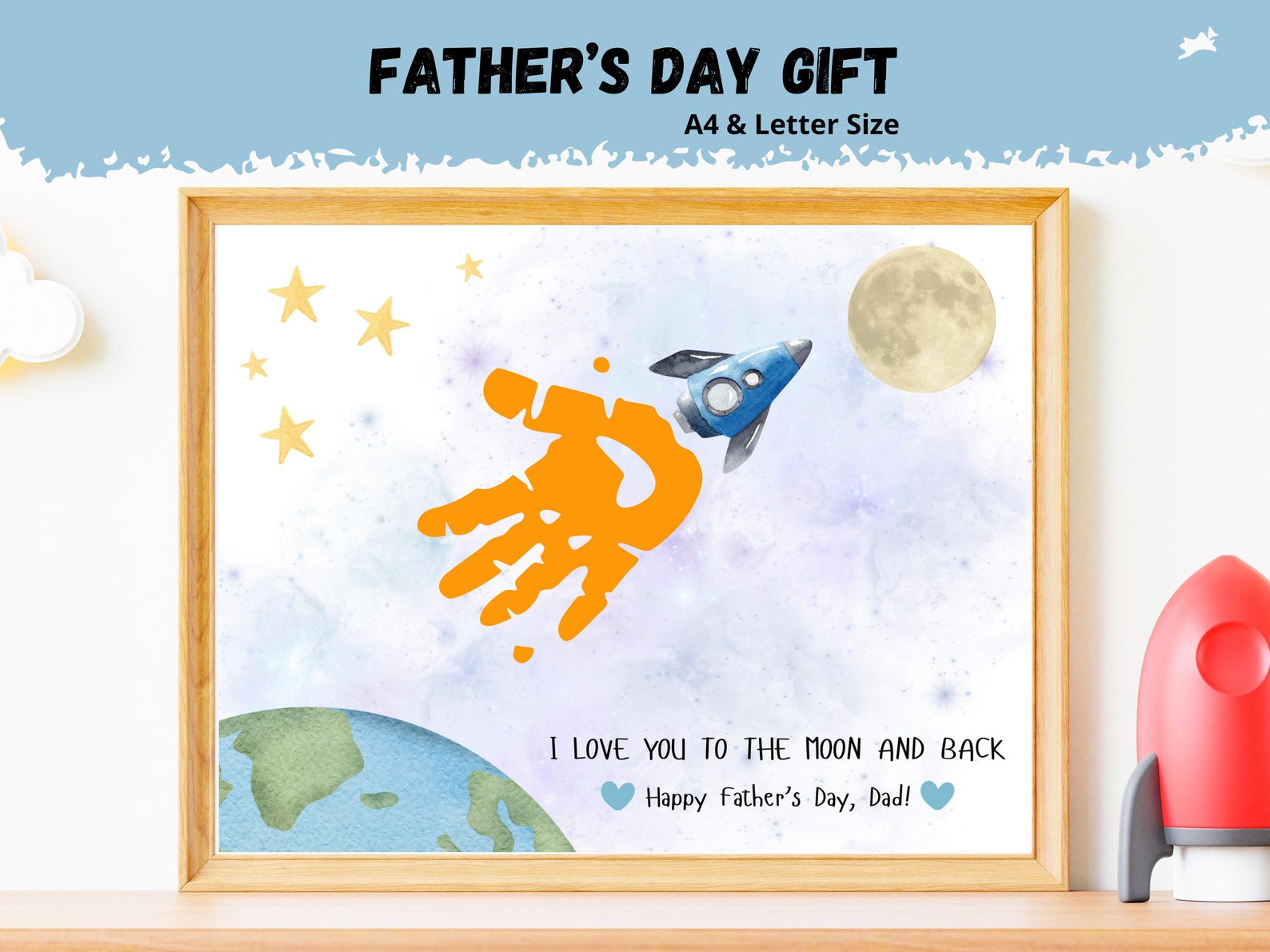 Printable Father’s Day Handprint Craft | DIY Gift for Dad From Baby ...