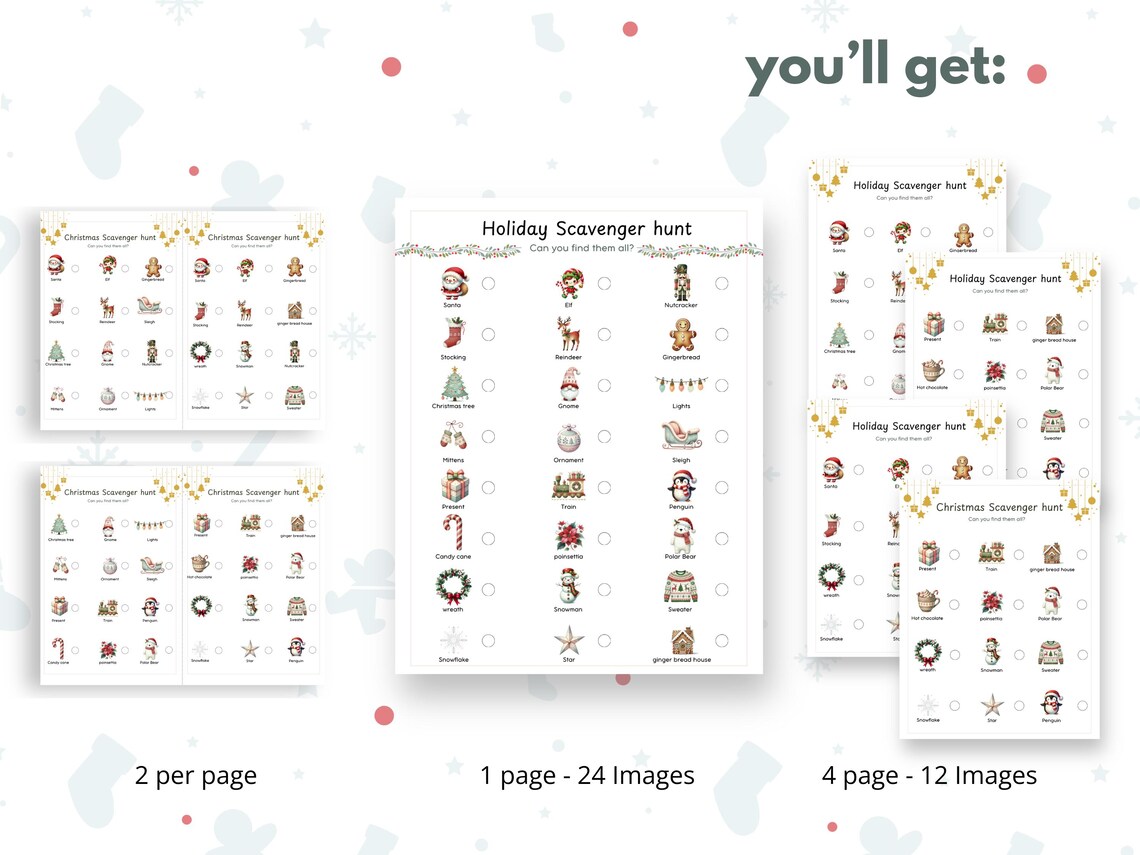 Kids Christmas Scavenger Hunt Printable, Fun Christmas Activity, Travel ...