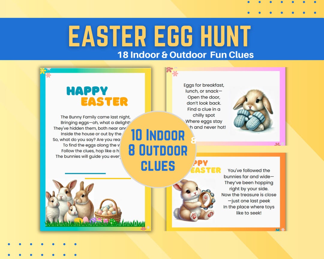 Outdoor & Indoor Easter Egg Hunt for Kids: Printable Easter Scavenger ...
