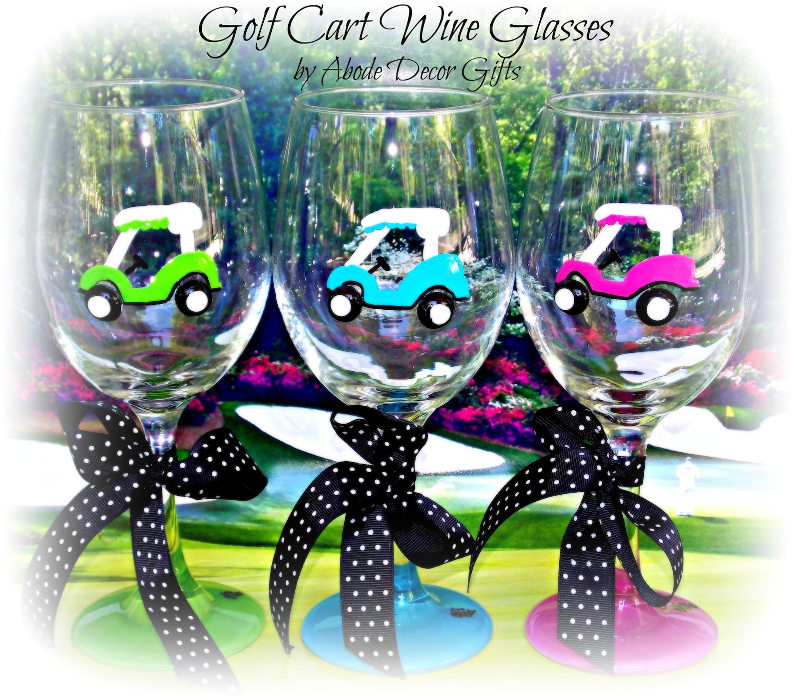Golf Wine Glass Golf Cart Golfer Wine Glass Golf Etsy