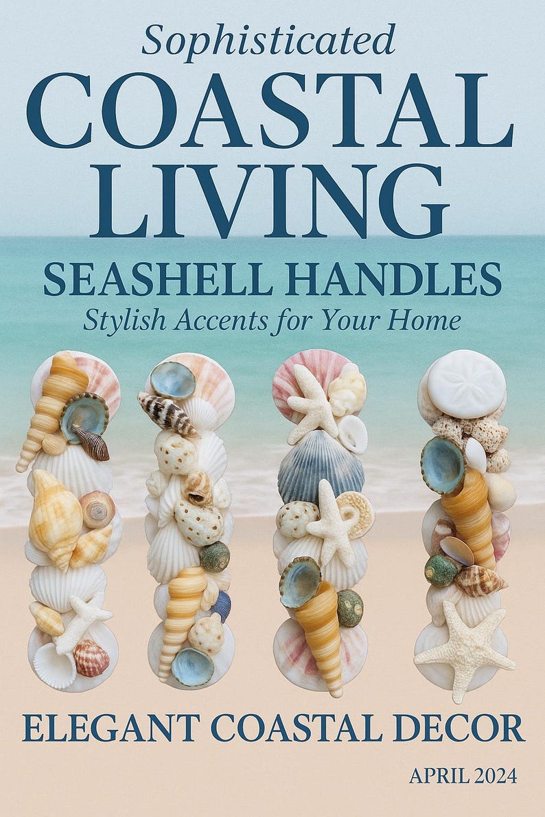 Seashell Cabinet Handle: Handmade Coastal Nautical Furniture Pull - Etsy