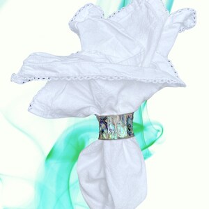 Set of 4 Paua Abalone Shell Napkin Rings for Coastal Beach and Nautical ...