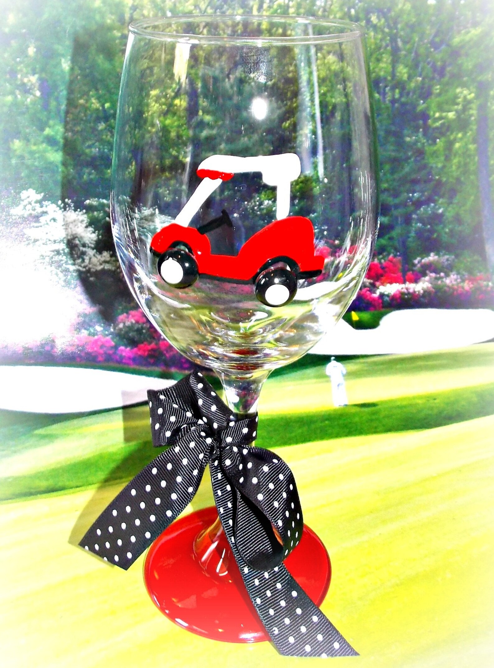 Golf Wine Glass Golf Cart Golfer Wine Glass Golf Etsy
