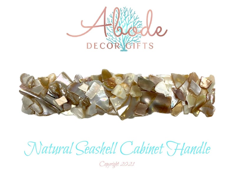 Natural CRUSHED Seashell Cabinet Handles Pulls and Knobs for Coastal ...