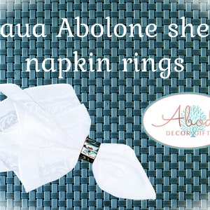 Set of 4 Paua Abalone Shell Napkin Rings for Coastal Beach and Nautical ...
