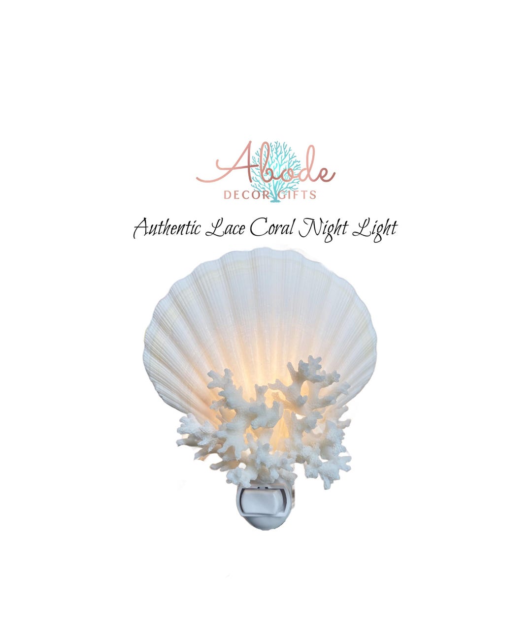 Coastal Seashell Night Light: White Coral & Scallop - Nautical Decor - Etsy