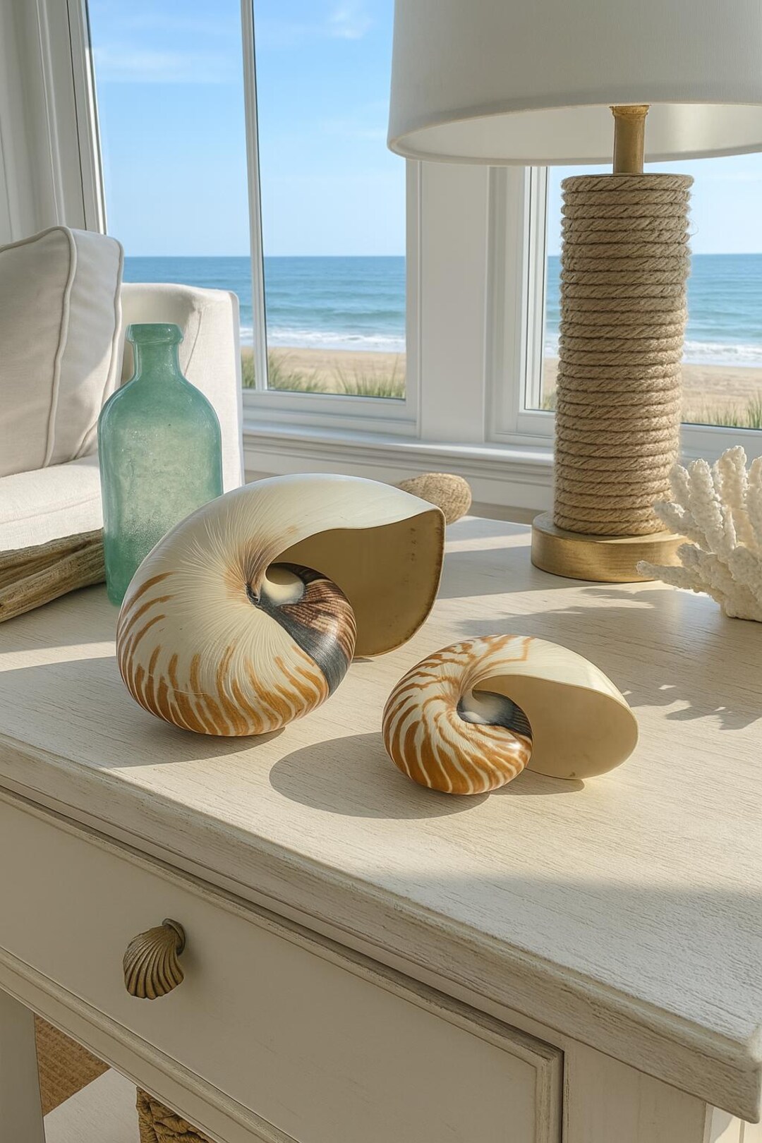 Large Chambered Nautilus Seashell: Coastal Nautical Decor, Collector's ...