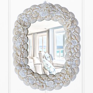 Seashell Coral Framed Mirror: Coastal Beach Wall Decor (19x15") - Etsy
